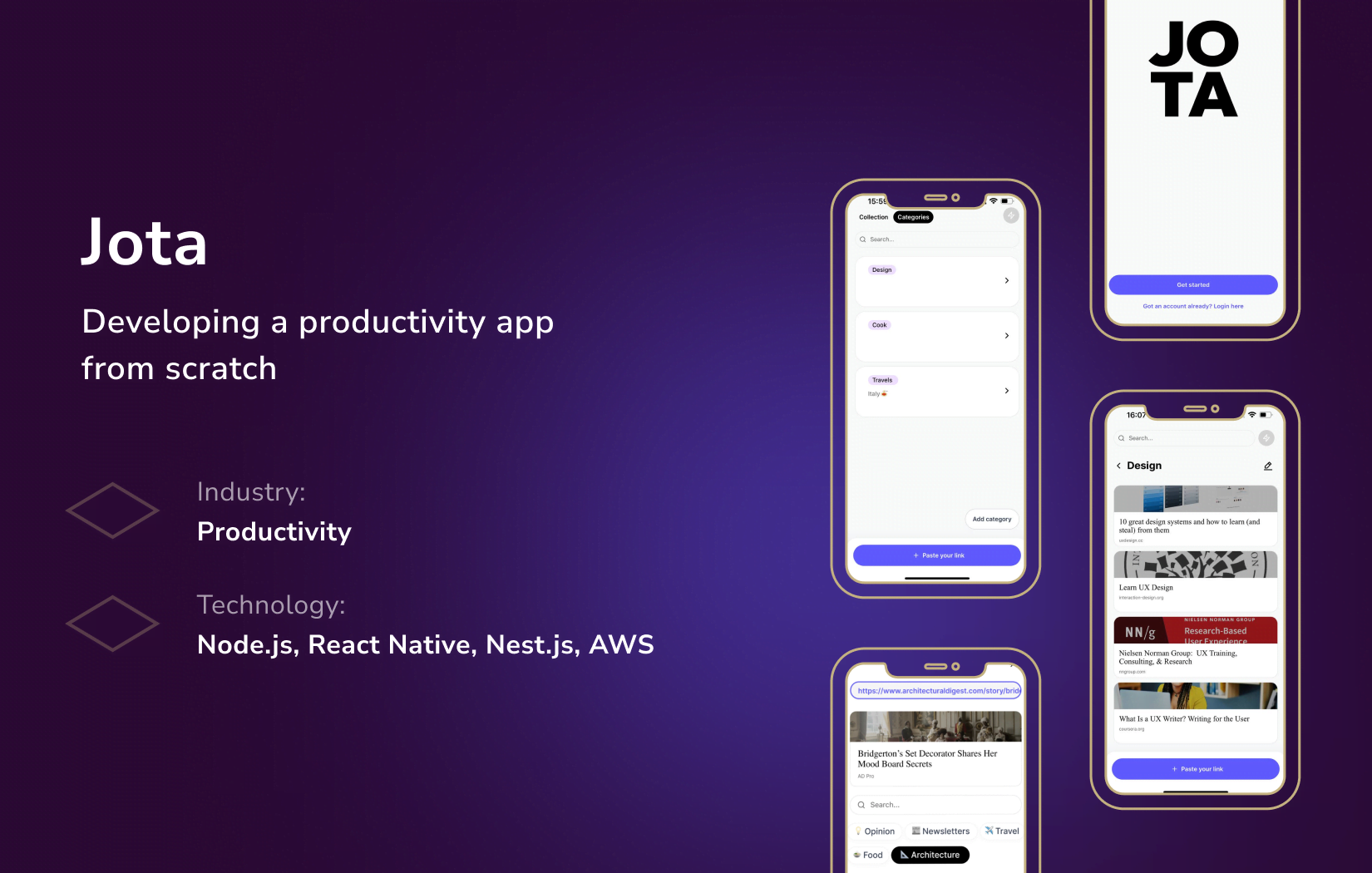 Creating a Productivity App Jota